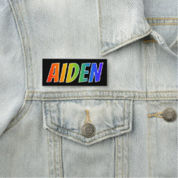 First Name "AIDEN": Fun Rainbow Coloring Name Tag | Zazzle