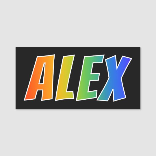 First Name "ALEX": Fun Rainbow Coloring Name Tag | Zazzle.com