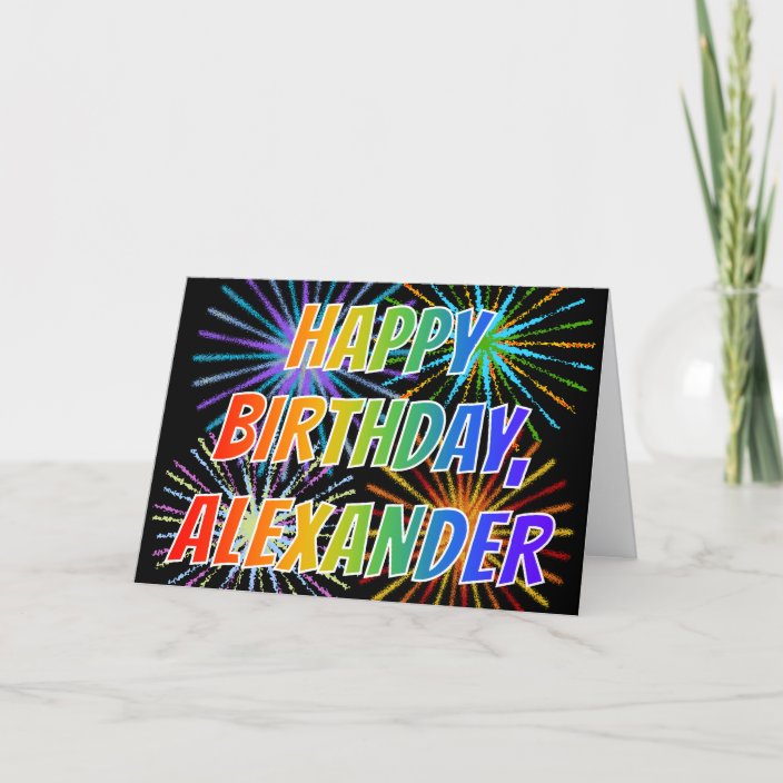 First Name "ALEXANDER" Fun "HAPPY BIRTHDAY" Card | Zazzle.com
