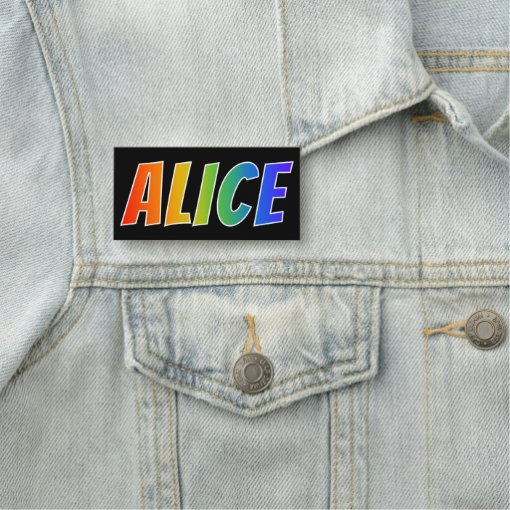 First Name "ALICE": Fun Rainbow Coloring Name Tag | Zazzle