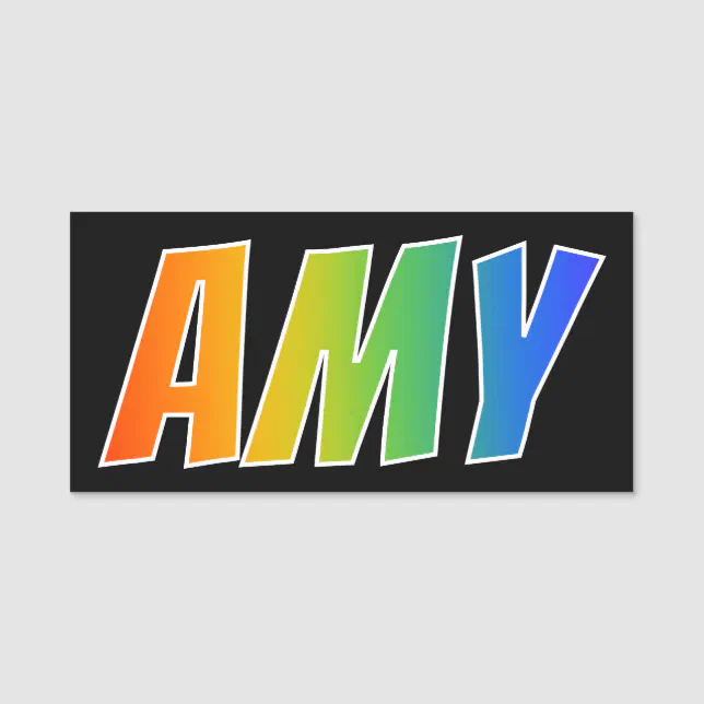 First Name "AMY": Fun Rainbow Coloring Tag | Zazzle