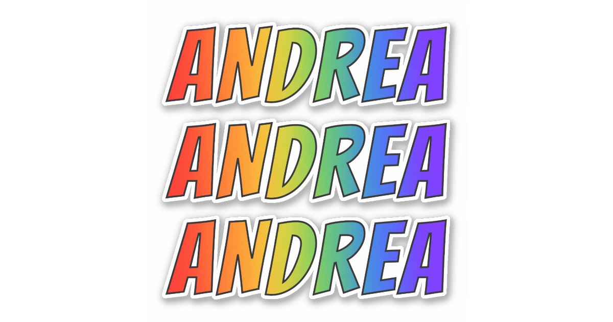 First Name "ANDREA" w/ Fun Rainbow Coloring Sticker | Zazzle