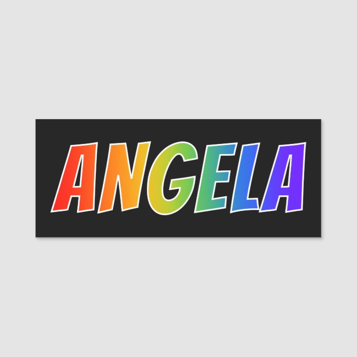 First Name "ANGELA": Fun Rainbow Coloring Name Tag | Zazzle