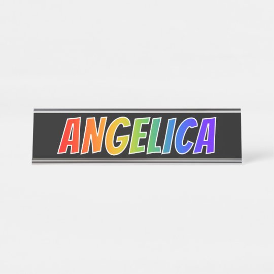 First Name "ANGELICA": Fun Rainbow Coloring Desk Name Plate | Zazzle.com