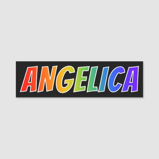 First Name "ANGELICA": Fun Rainbow Coloring Name Tag | Zazzle.com