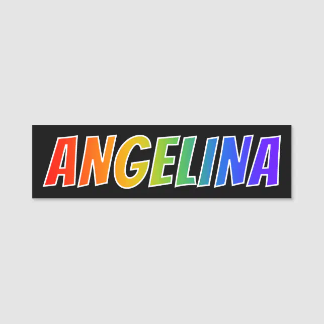 First Name "ANGELINA": Fun Rainbow Coloring Name Tag | Zazzle