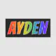 First Name "AYDEN": Fun Rainbow Coloring Name Tag | Zazzle