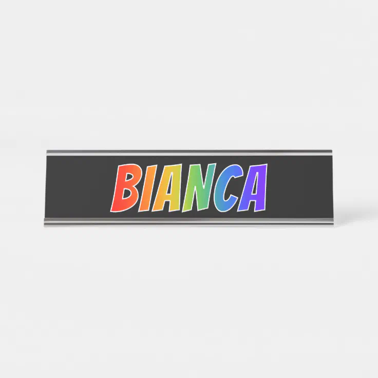 First Name "BIANCA": Fun Rainbow Coloring Desk Name Plate | Zazzle
