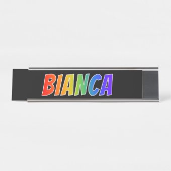 First Name "BIANCA": Fun Rainbow Coloring Desk Name Plate | Zazzle