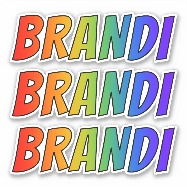First Name "BRANDI" w/ Fun Rainbow Coloring Sticker | Zazzle