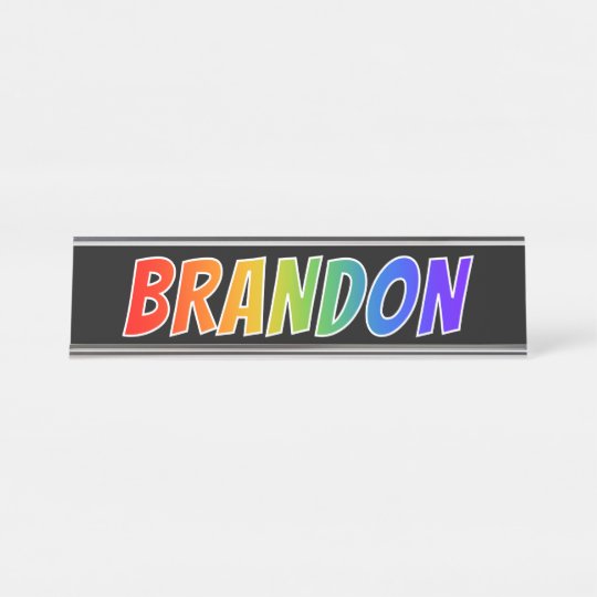 First Name "BRANDON": Fun Rainbow Coloring Desk Name Plate | Zazzle.com