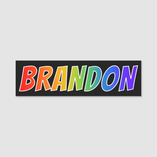First Name "BRANDON": Fun Rainbow Coloring Name Tag | Zazzle.com