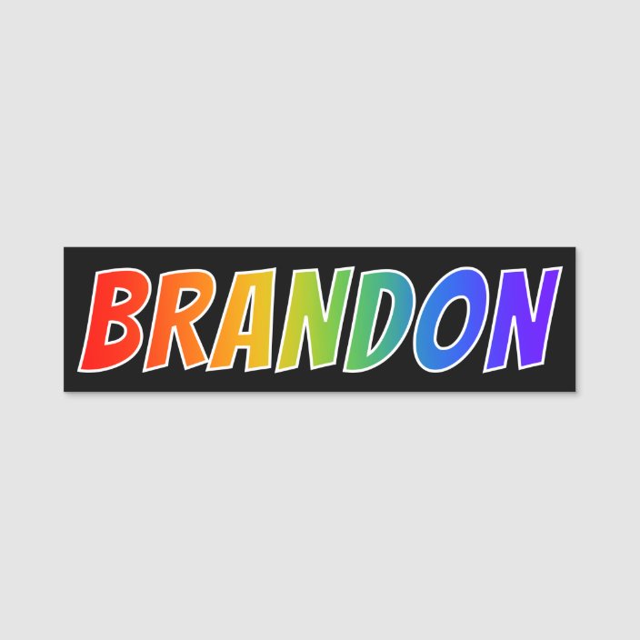 First Name "BRANDON": Fun Rainbow Coloring Name Tag | Zazzle.com