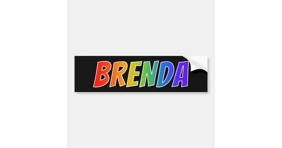 First Name "BRENDA": Fun Rainbow Coloring Bumper Sticker | Zazzle