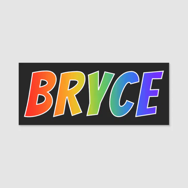 First Name "BRYCE": Fun Rainbow Coloring Name Tag | Zazzle