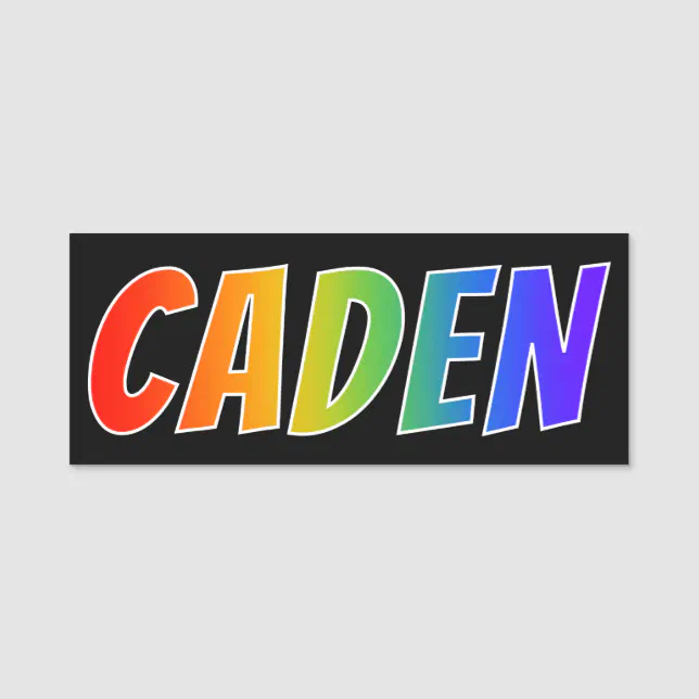 First Name "CADEN": Fun Rainbow Coloring Name Tag | Zazzle