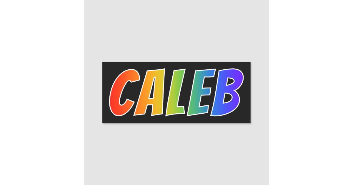 First Name "CALEB": Fun Rainbow Coloring Tag | Zazzle