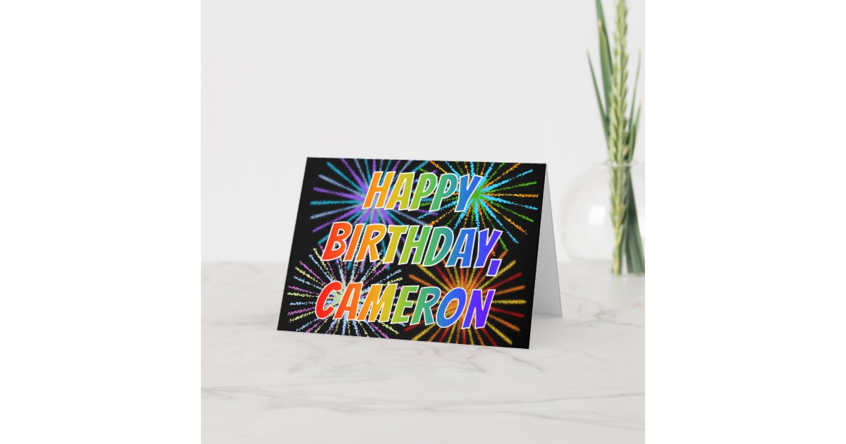 First Name "CAMERON" Fun "HAPPY BIRTHDAY" Card | Zazzle
