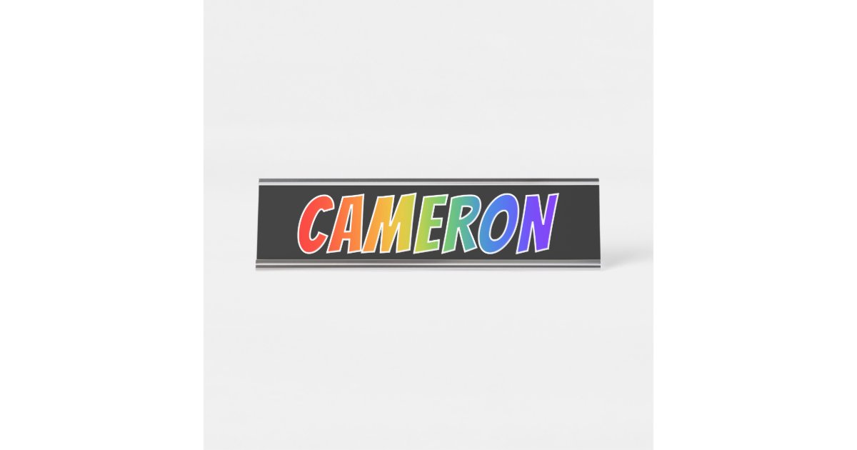First Name "CAMERON": Fun Rainbow Coloring Desk Name Plate | Zazzle