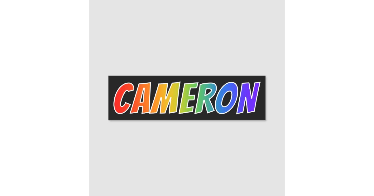 First Name "CAMERON": Fun Rainbow Coloring Name Tag | Zazzle