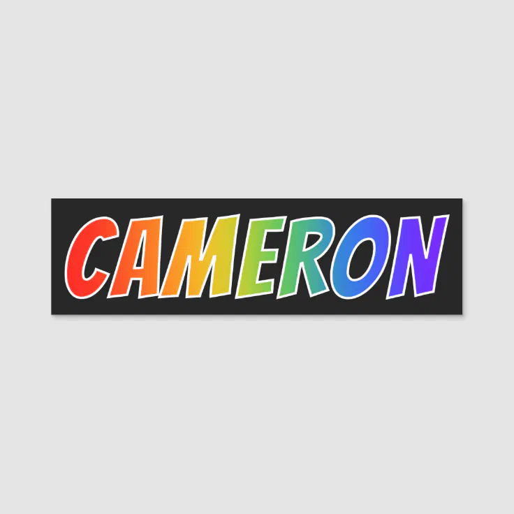 First Name "CAMERON": Fun Rainbow Coloring Name Tag | Zazzle