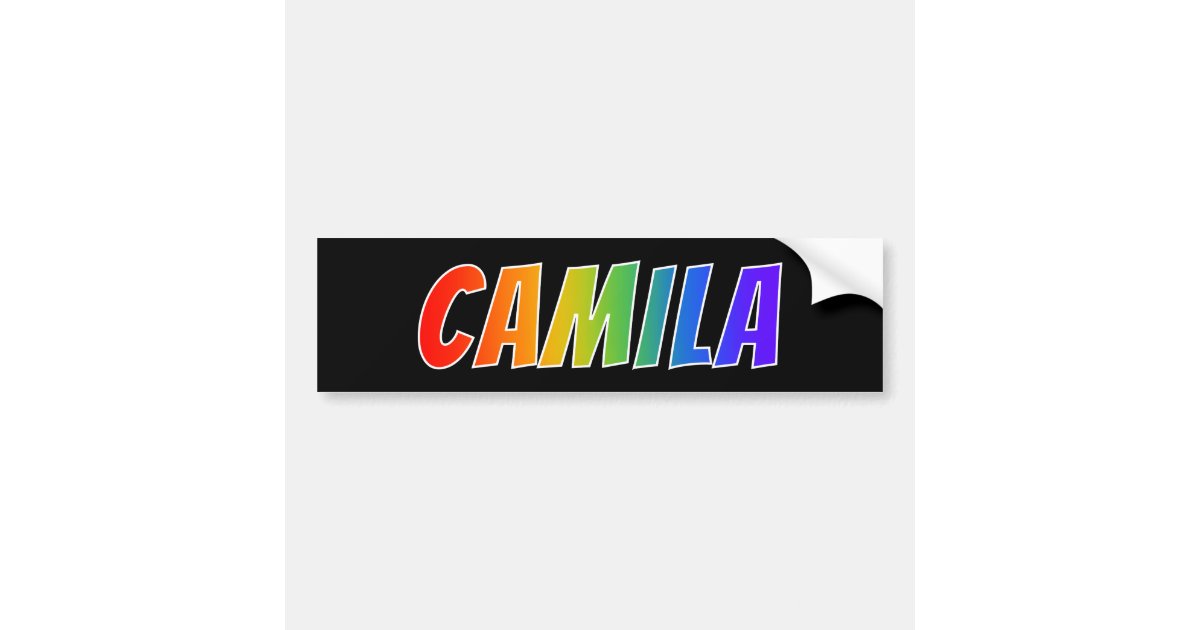 First Name "CAMILA": Fun Rainbow Coloring Bumper Sticker | Zazzle