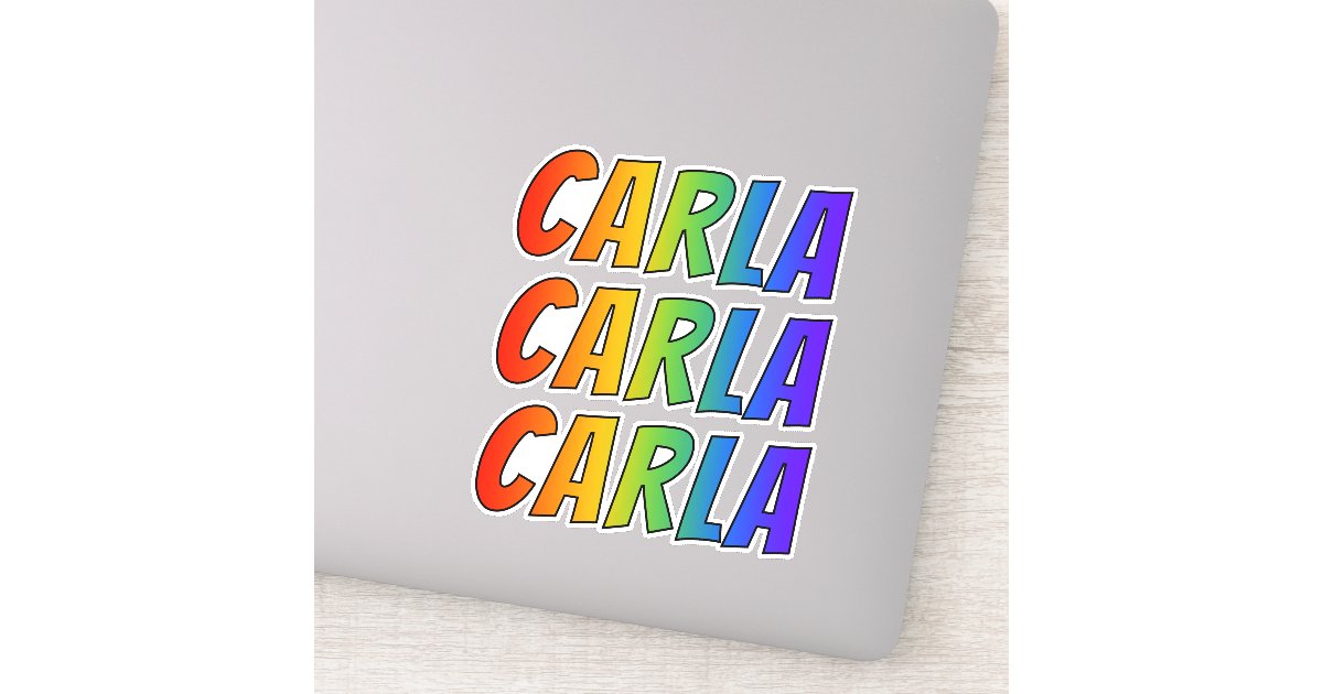 First Name "CARLA" w/ Fun Rainbow Coloring Sticker | Zazzle
