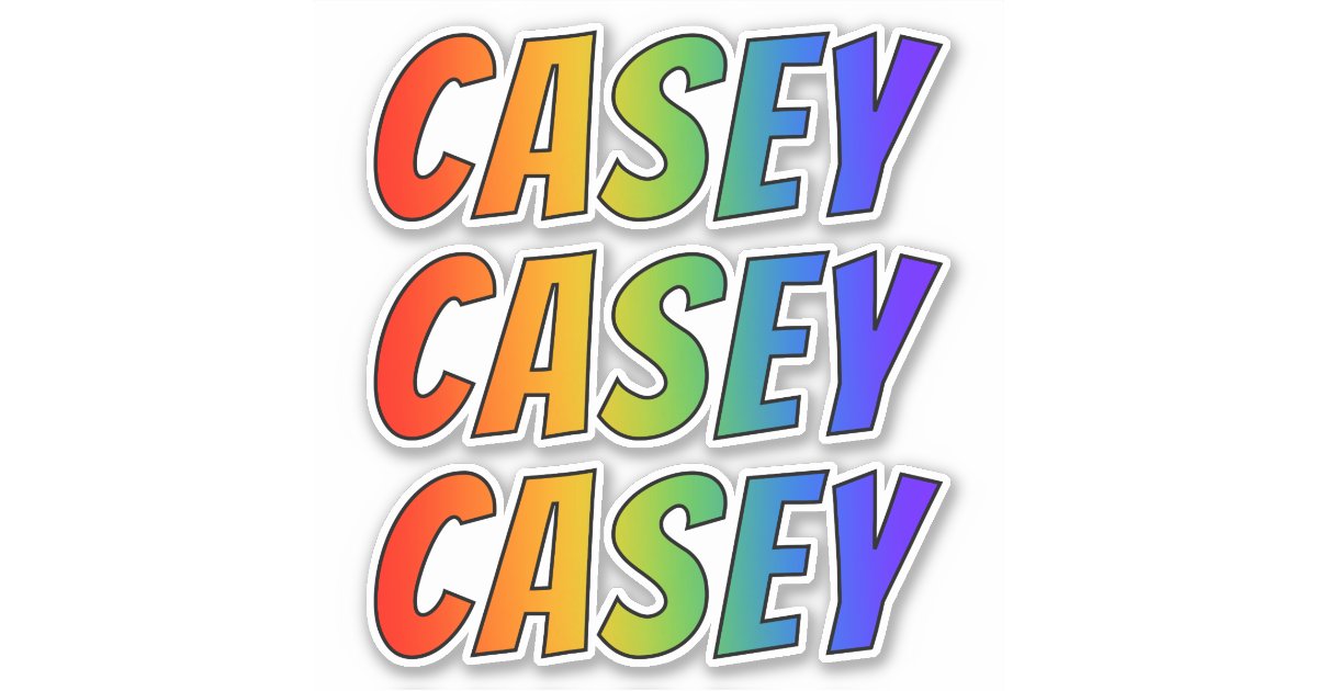 First Name "CASEY" w/ Fun Rainbow Coloring Sticker | Zazzle