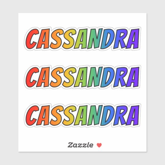 First Name "CASSANDRA" w/ Fun Rainbow Coloring Sticker | Zazzle.com