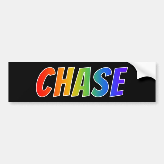 First Name "CHASE": Fun Rainbow Coloring Bumper Sticker | Zazzle.com