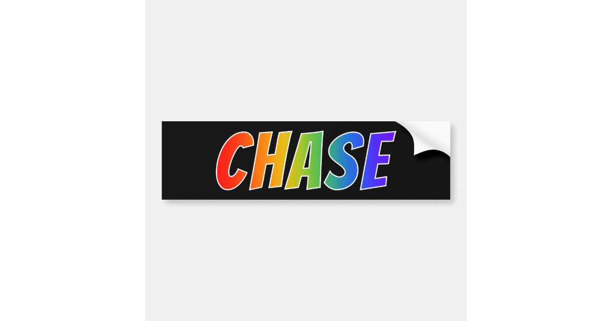 First Name "CHASE": Fun Rainbow Coloring Bumper Sticker | Zazzle