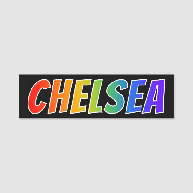 First Name "CHELSEA": Fun Rainbow Coloring Name Tag | Zazzle