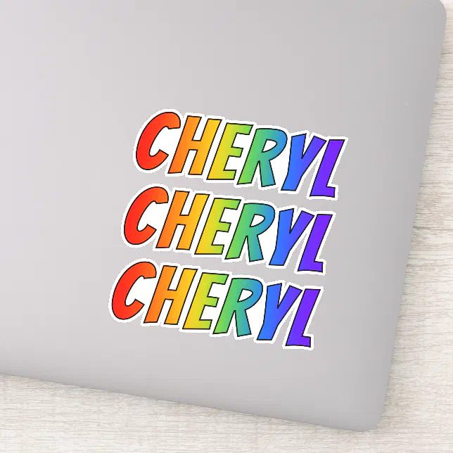 First Name "CHERYL" w/ Fun Rainbow Coloring Sticker | Zazzle
