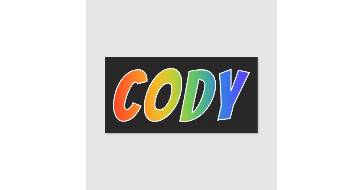 First Name "CODY": Fun Rainbow Coloring Name Tag | Zazzle