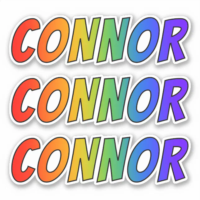 First Name "CONNOR" w/ Fun Rainbow Coloring Sticker | Zazzle