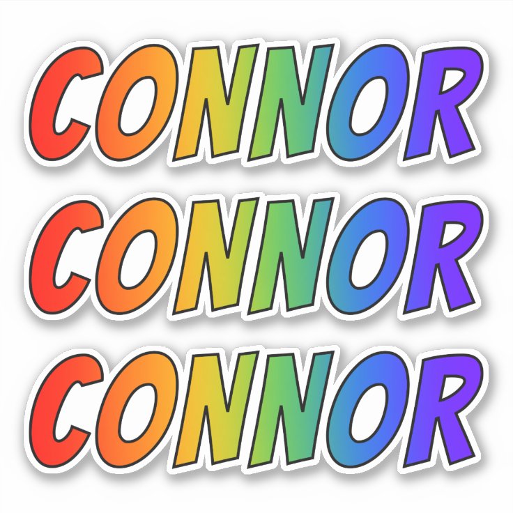 First Name "CONNOR" w/ Fun Rainbow Coloring Sticker | Zazzle