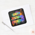 First Name "COURTNEY", Fun "HAPPY BIRTHDAY" Square Sticker | Zazzle