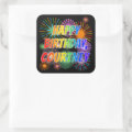 First Name "COURTNEY", Fun "HAPPY BIRTHDAY" Square Sticker | Zazzle