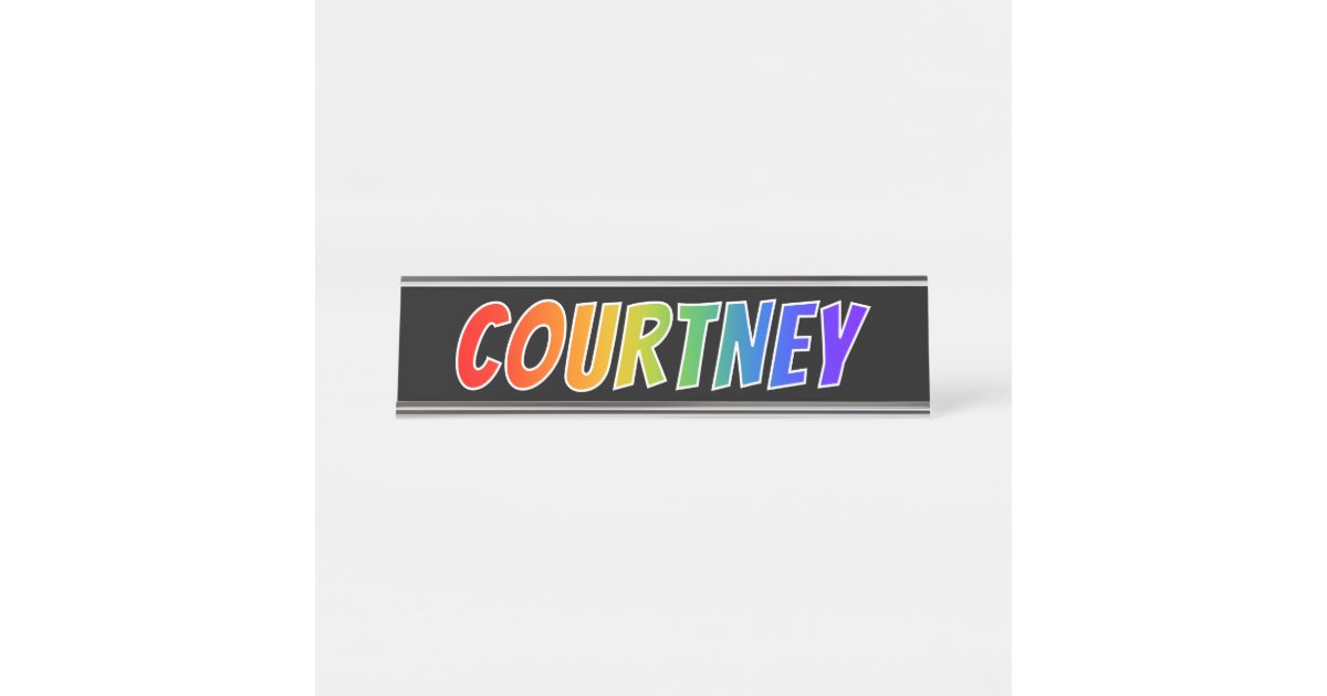 First Name "COURTNEY": Fun Rainbow Coloring Desk Name Plate | Zazzle