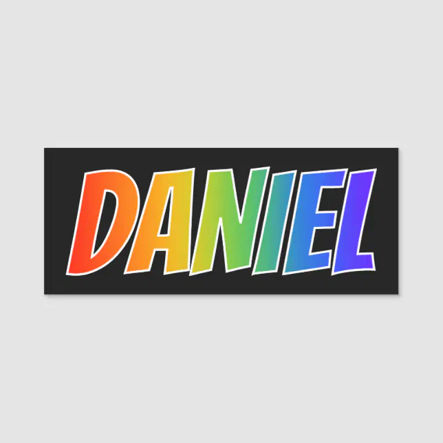 First Name "DANIEL": Fun Rainbow Coloring Name Tag | Zazzle