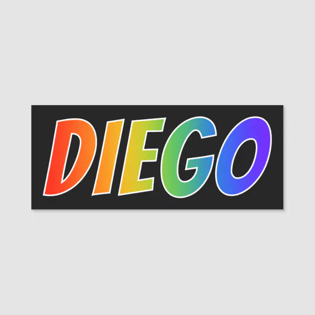 First Name "DIEGO": Fun Rainbow Coloring Name Tag | Zazzle
