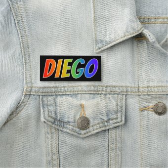 First Name "DIEGO": Fun Rainbow Coloring Name Tag | Zazzle
