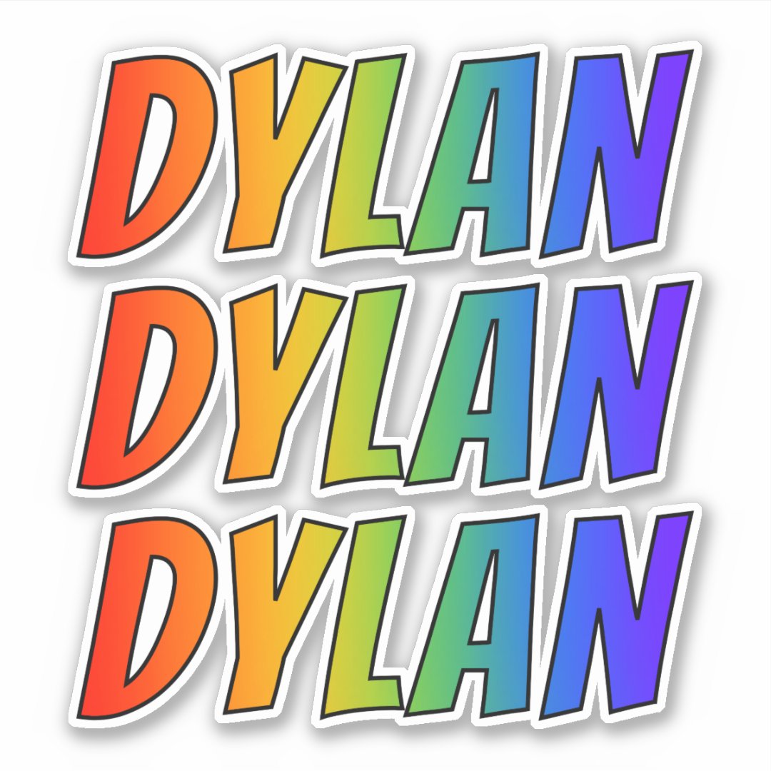 First Name "DYLAN" w/ Fun Rainbow Coloring Sticker | Zazzle
