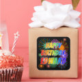 First Name "EDWARD", Fun "HAPPY BIRTHDAY" Square Sticker | Zazzle