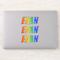 First Name "EVAN" w/ Fun Rainbow Coloring Sticker | Zazzle