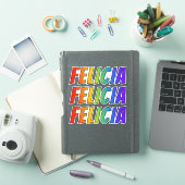First Name "FELICIA" w/ Fun Rainbow Coloring Sticker | Zazzle