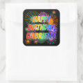First Name "GABRIELLE", Fun "HAPPY BIRTHDAY" Square Sticker | Zazzle