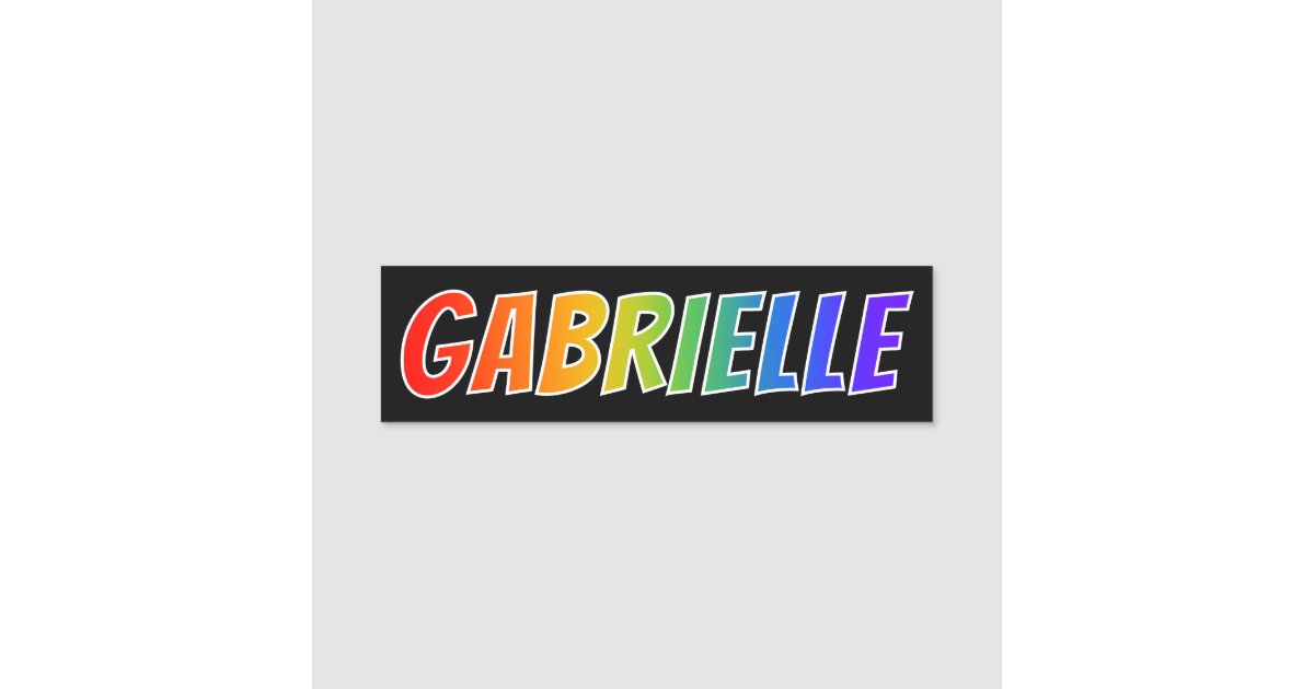 First Name "GABRIELLE": Fun Rainbow Coloring Name Tag | Zazzle
