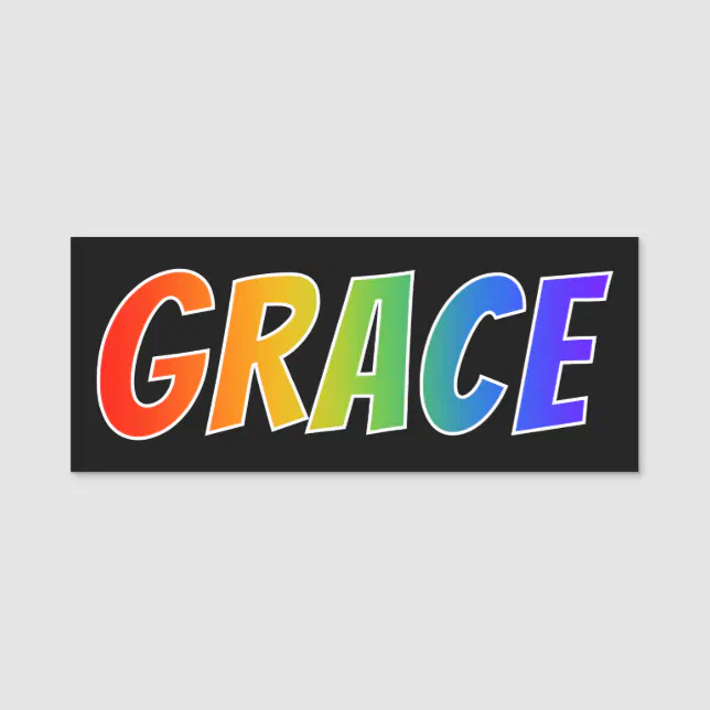 First Name "GRACE": Fun Rainbow Coloring Name Tag | Zazzle
