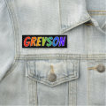 First Name "GREYSON": Fun Rainbow Coloring Name Tag | Zazzle